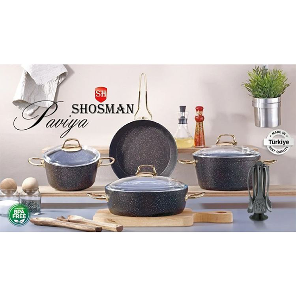 SHOSMAN RAVIYA QAZAN DƏSTİ 13 PARÇA Black 5098 | Irshad.az